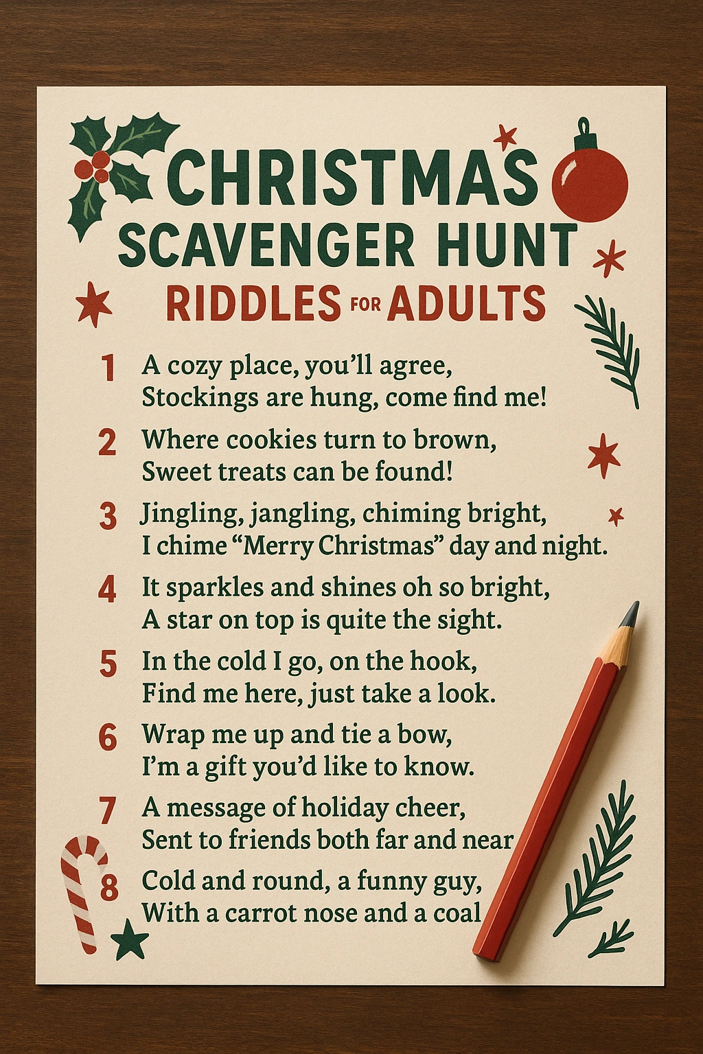 Christmas Scavenger Hunt Riddles For Adults (Fun Party Guide 2025 ...