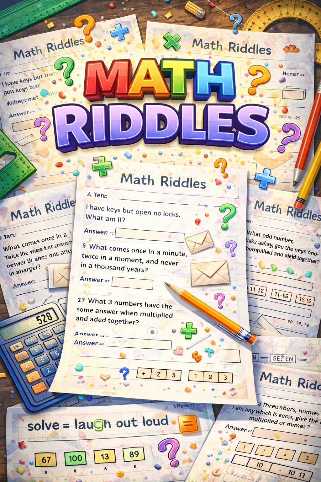 Math Riddles Worksheets for Fun Learning in 2025 - ridlezone.com
